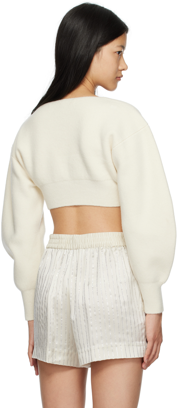 Alexander Wang Off-White Cropped Cardigan Alexander Wang