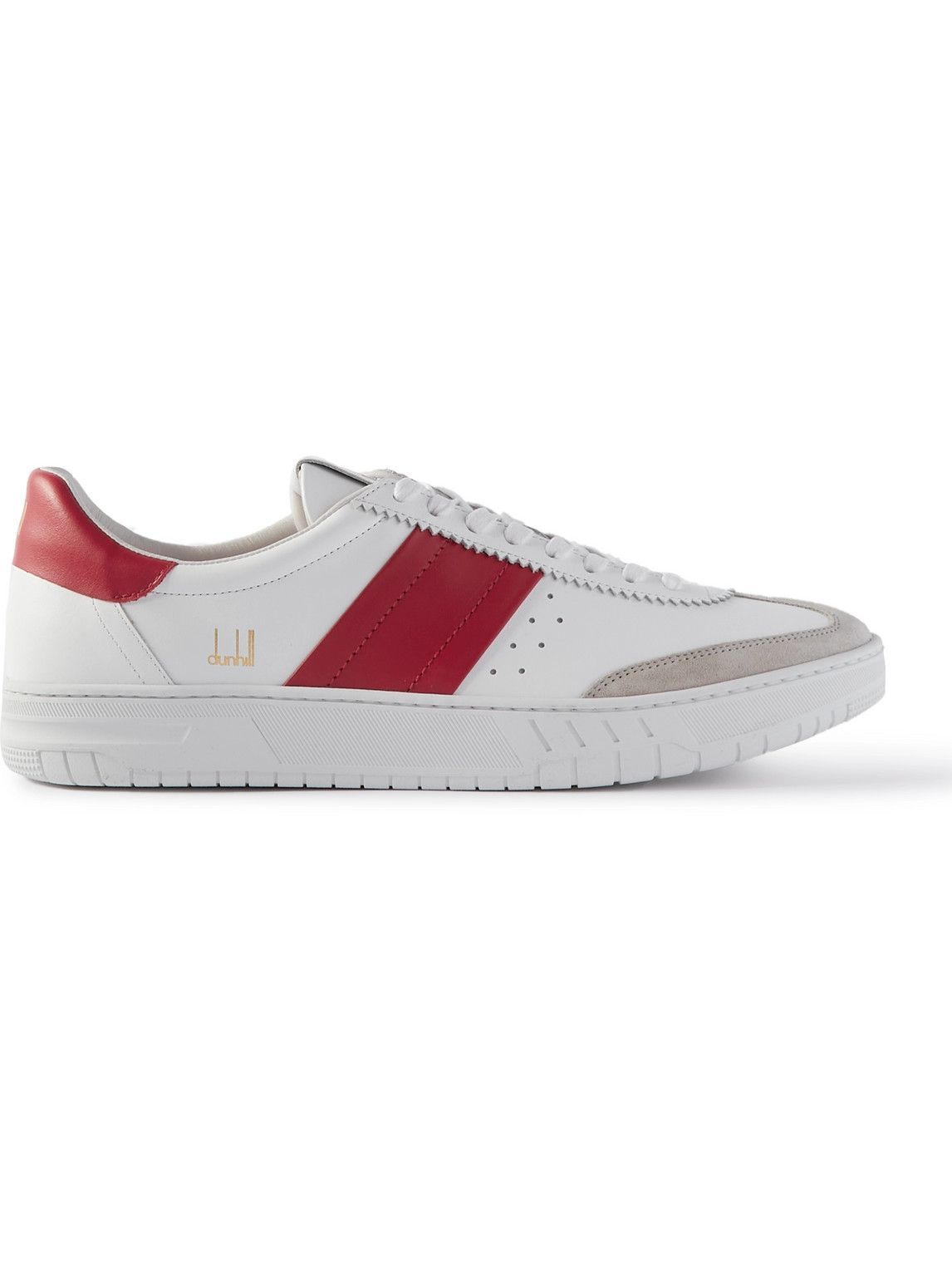 Dunhill - Court Legacy Leather and Suede Sneakers - White Dunhill