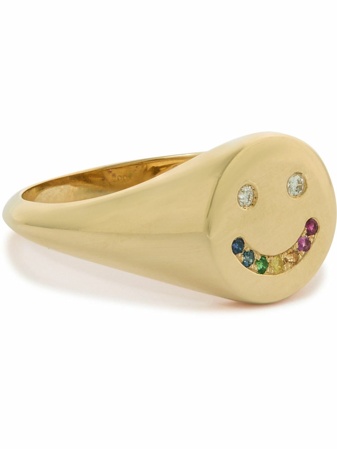Roxanne First - Smiley 14-Karat Gold, Sapphire and Diamond Signet Ring ...