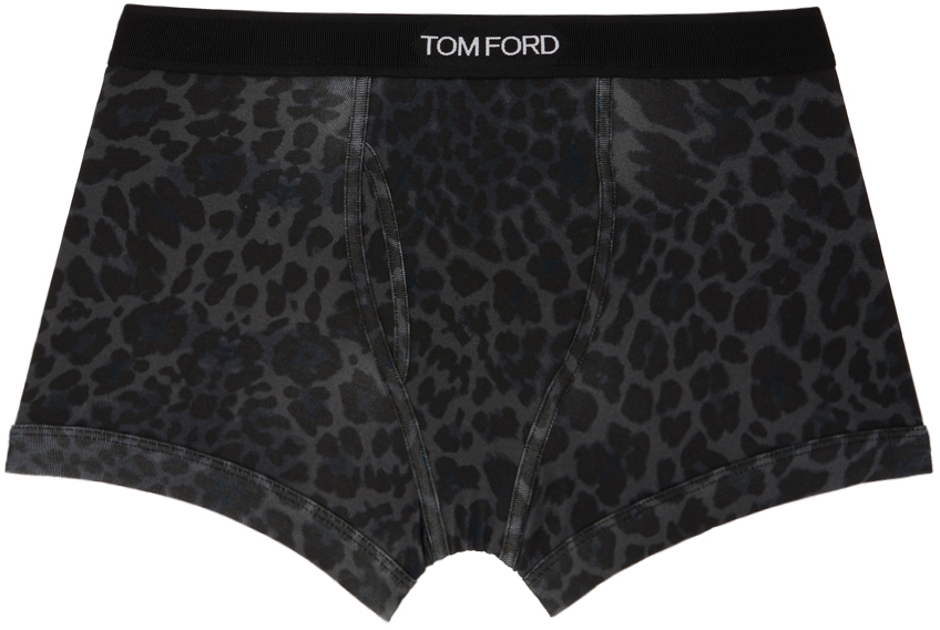 TOM FORD Gray Leopard Boxer Briefs TOM FORD