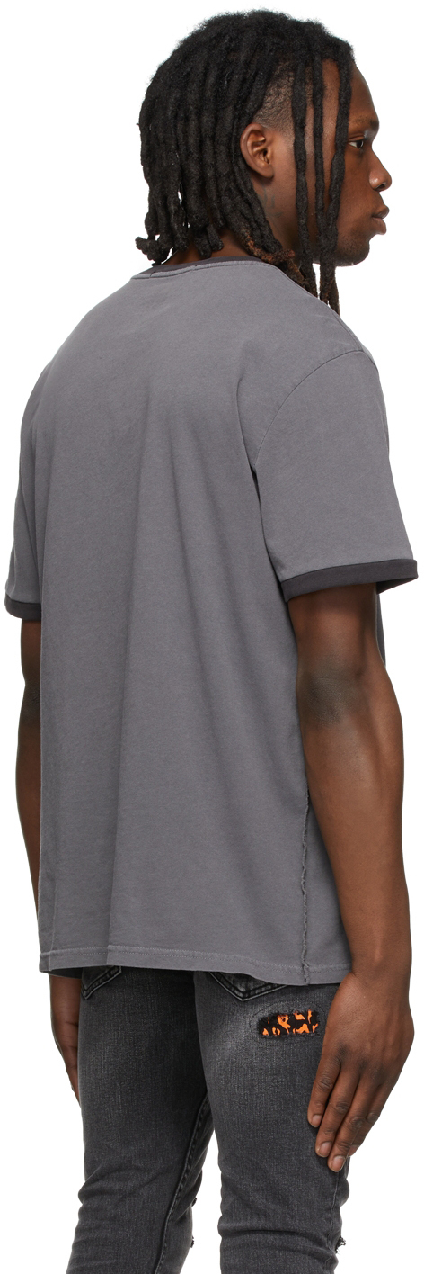 Ksubi Grey Kash Ringer T-Shirt Ksubi