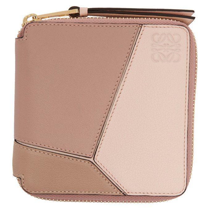Loewe Pink Puzzle Square Wallet Loewe