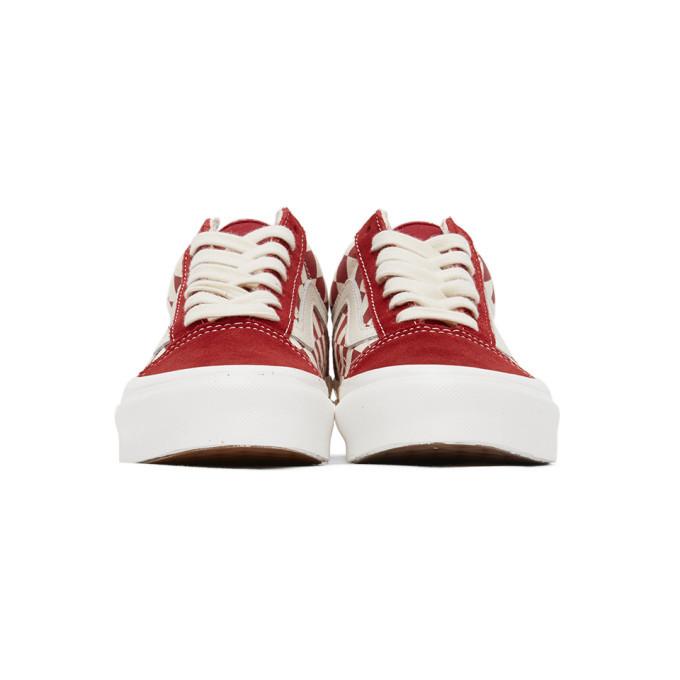 Vans White and Red OG Old Skool LX Sneakers Vans