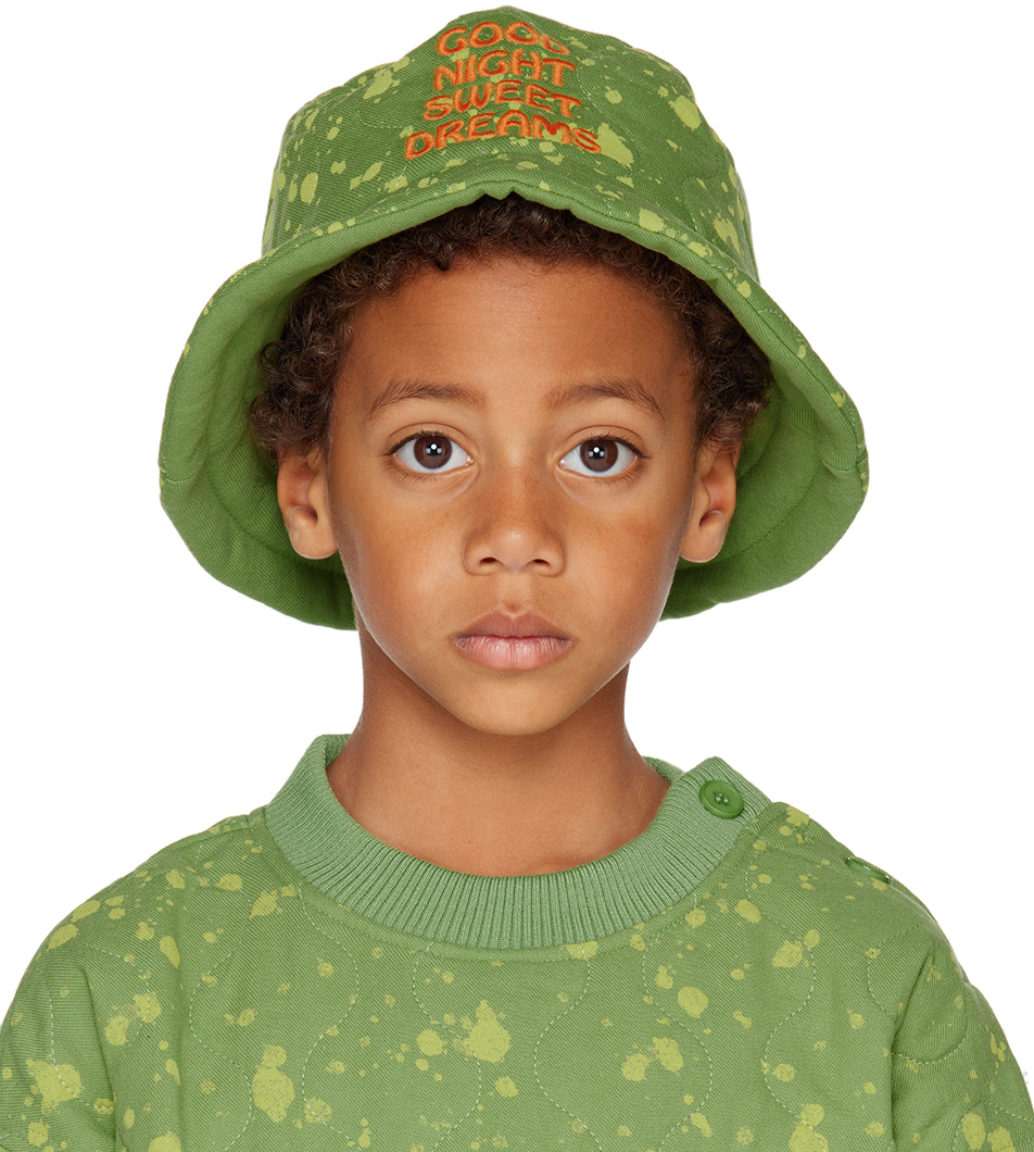 Jellymallow SSENSE Exclusive Kids Green Ink Quilted Bucket Hat Jellymallow