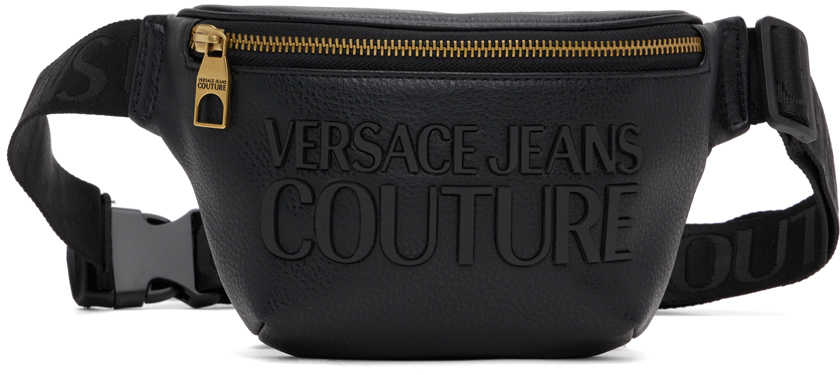 Versace Jeans Couture Black Logo Belt Bag Versace