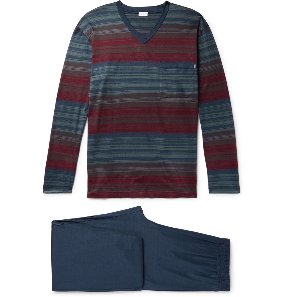 Zimmerli - Cotton-Jersey Pyjama Set - Men - Blue Zimmerli