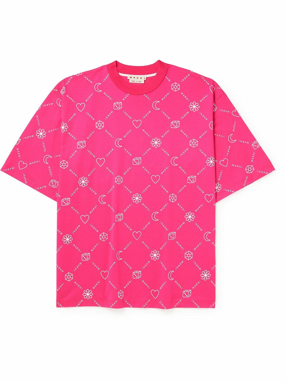 Marni - Logo-Print Cotton-Jersey T-Shirt - Pink Marni