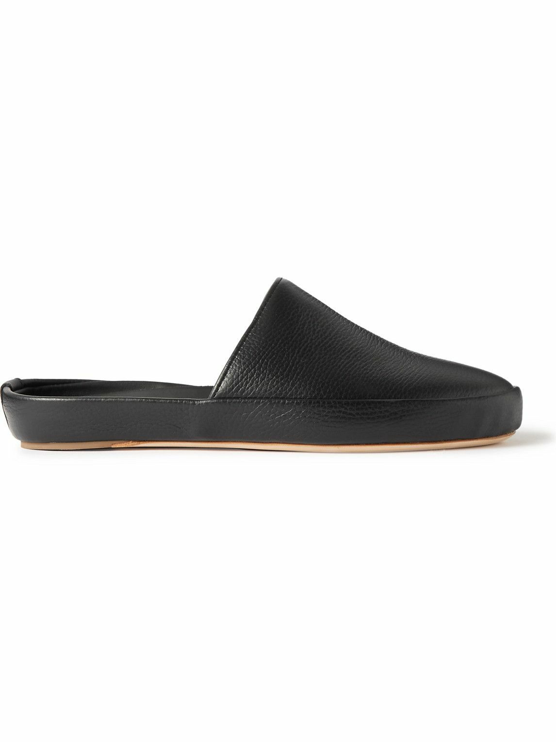 Mulo - Full-Grain Leather Slippers - Black Mulo