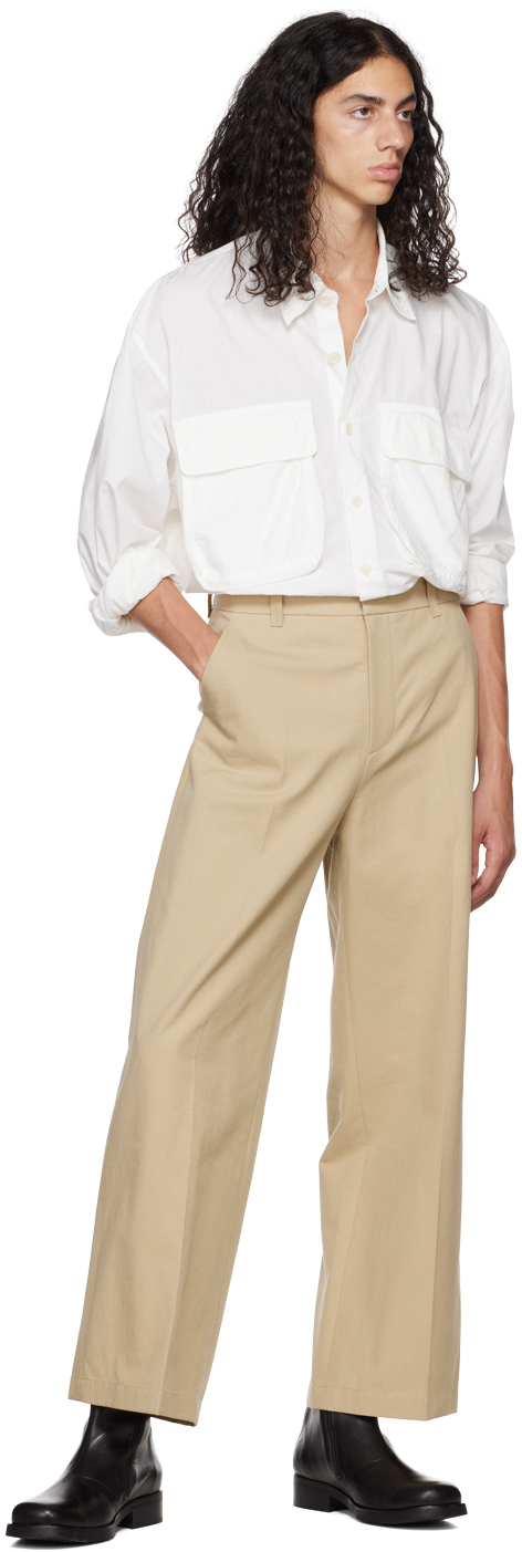 System Beige Loose Fit Trousers System