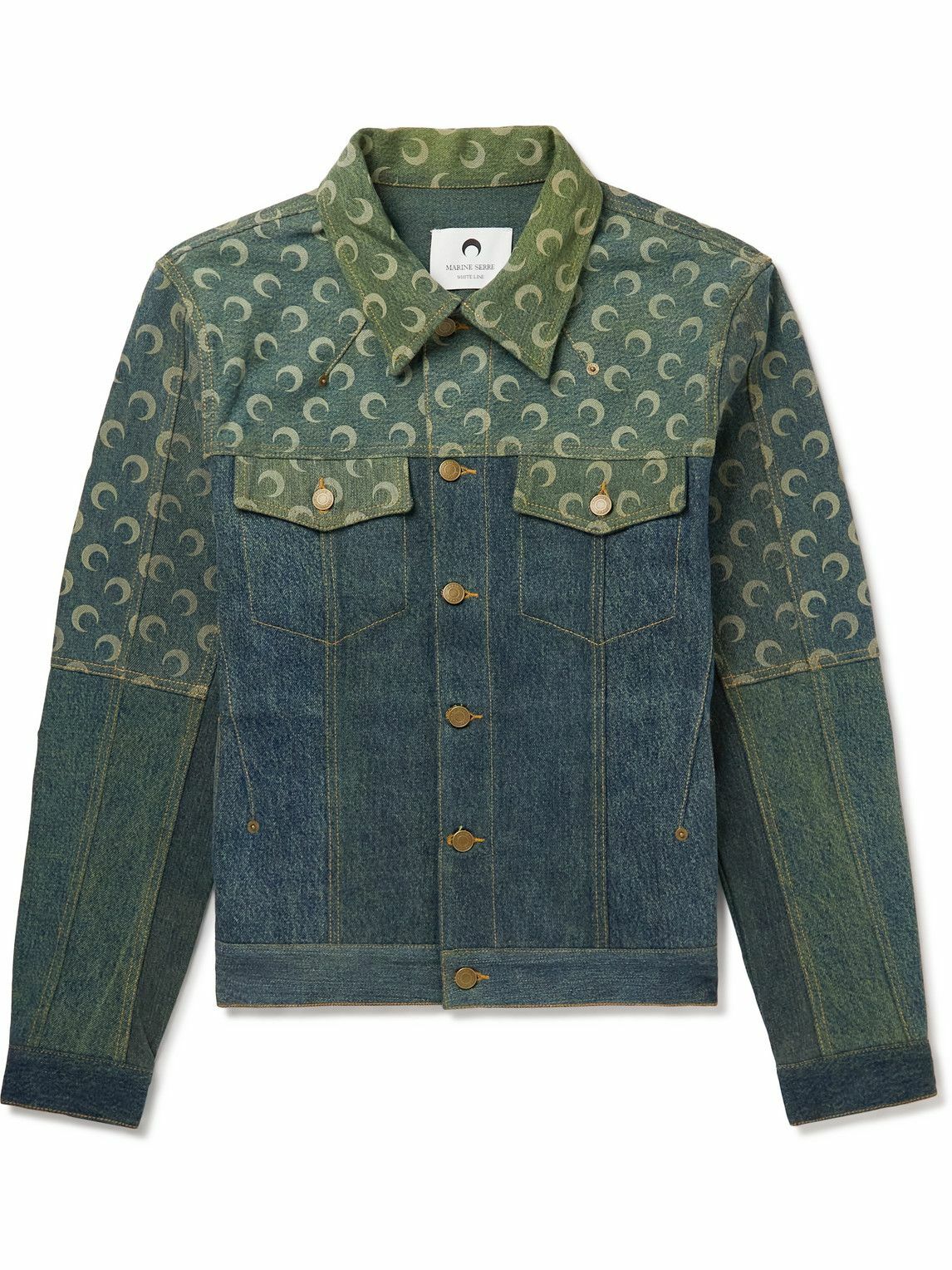 Marine Serre - Moon Upcycled Printed Denim Jacket - Blue Marine Serre