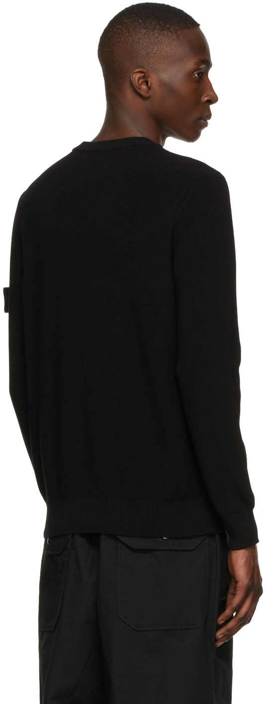 Stone Island Black Ribbed Sweater Stone Island