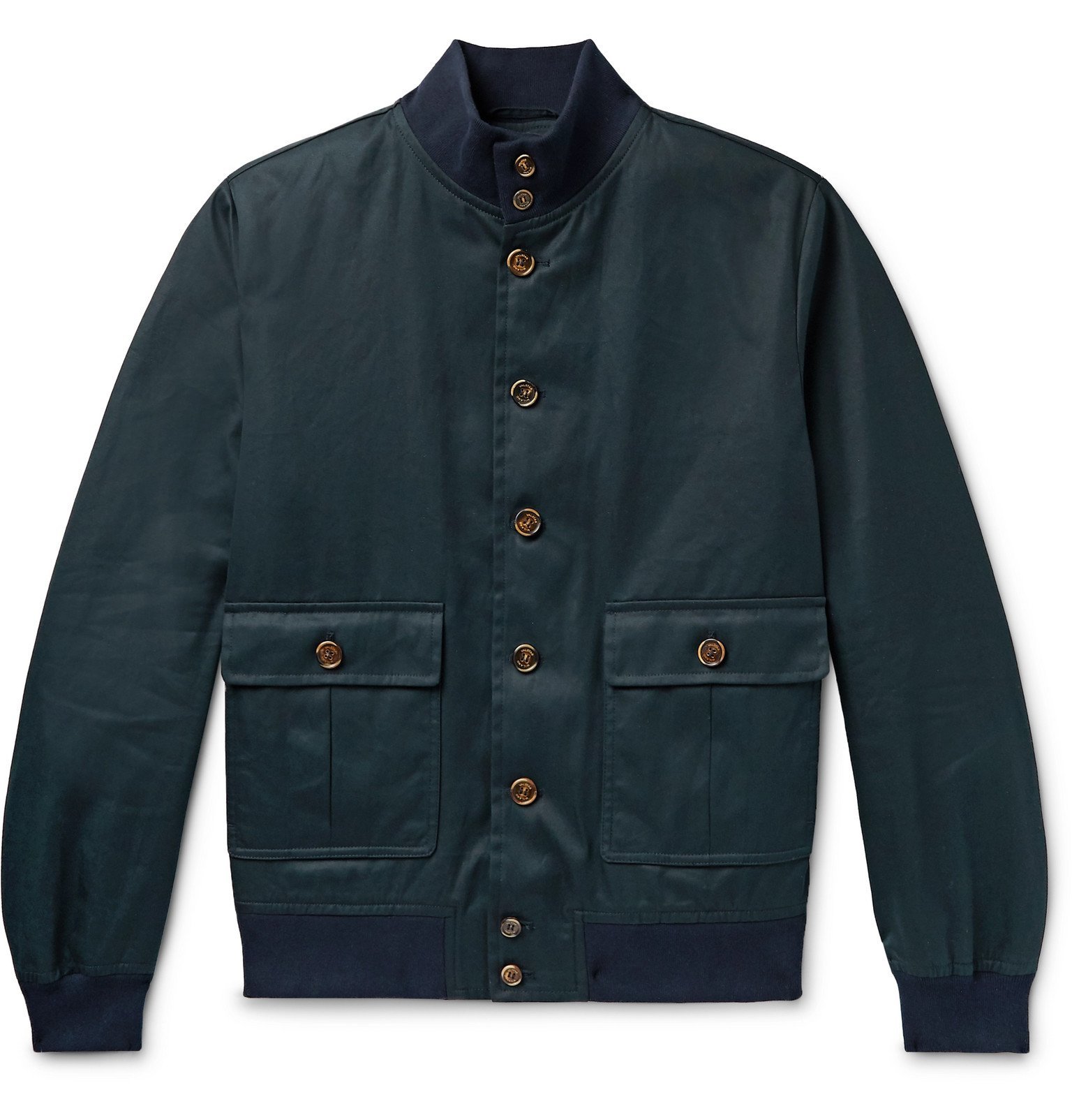 Valstar - Valstarino Cotton-Blend Twill Bomber Jacket - Blue Valstarino