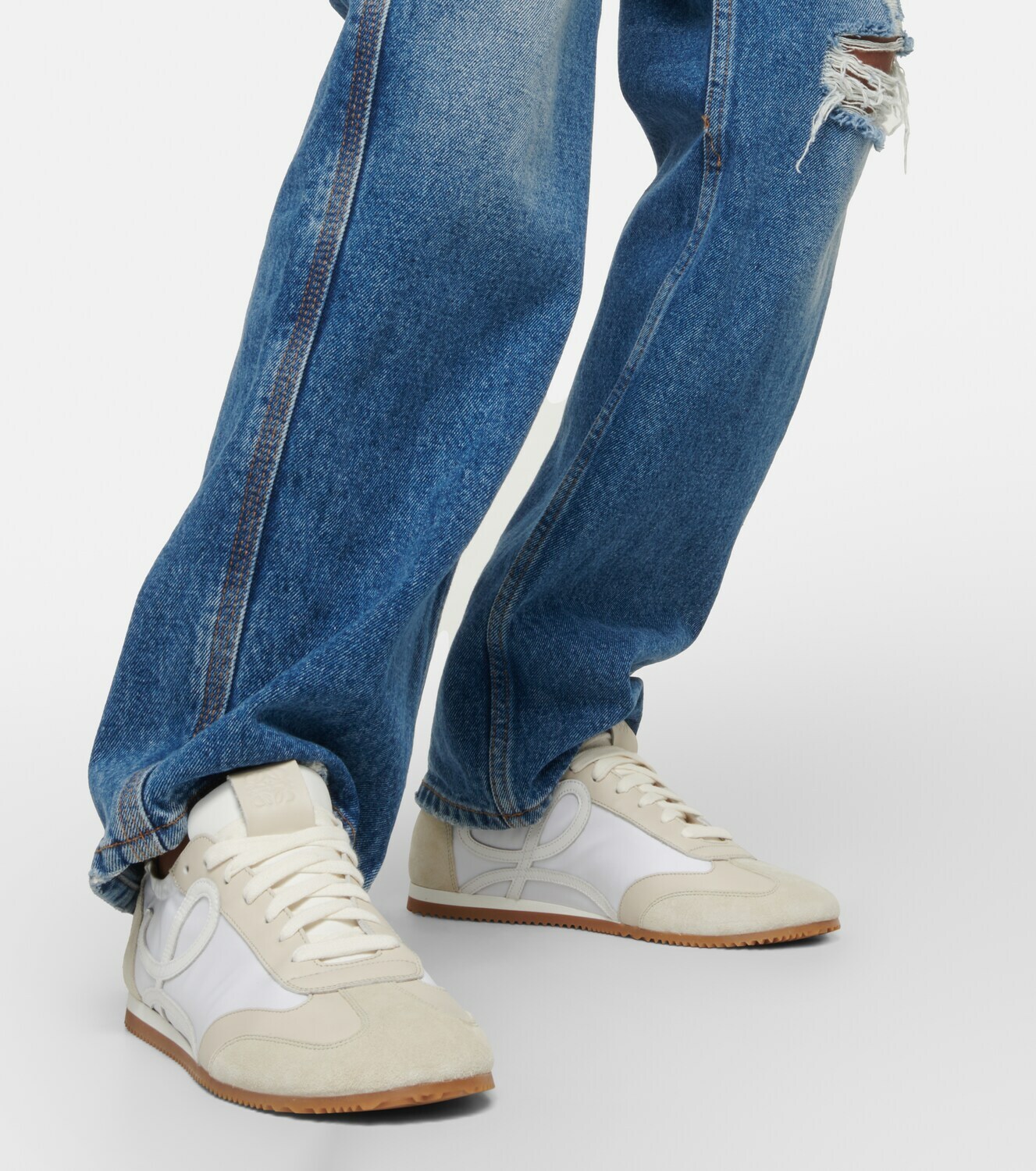 Loewe - Ballet Runner leather and suede sneakers Loewe