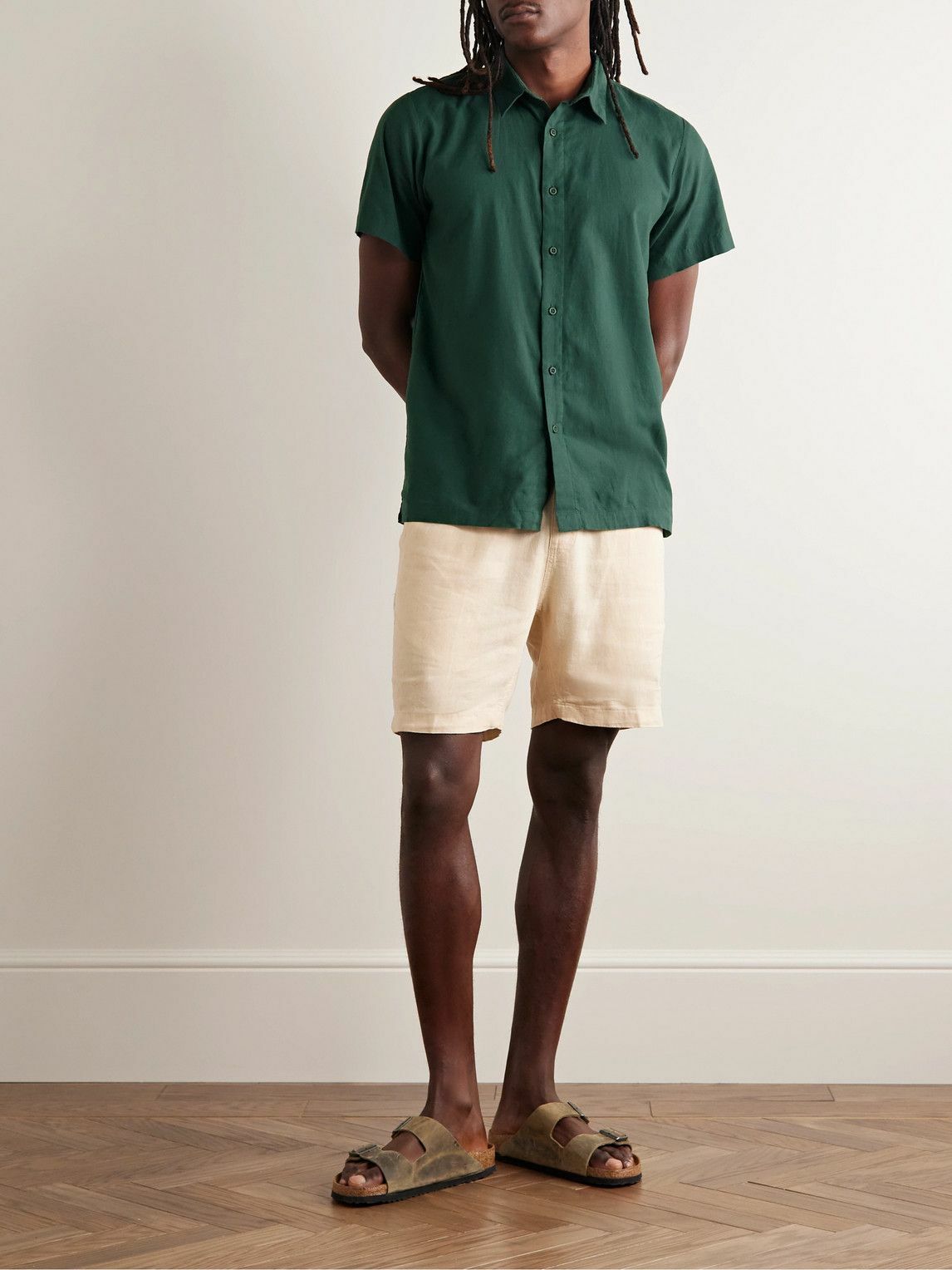 Onia - Stretch Linen-Blend Shirt - Green Onia