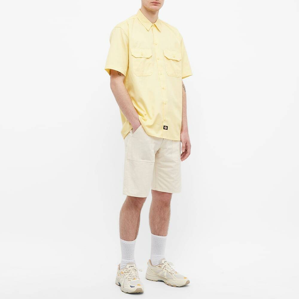 Dickies Men's Short Sleeve Work Shirt in Pale Banana Dickies Construct