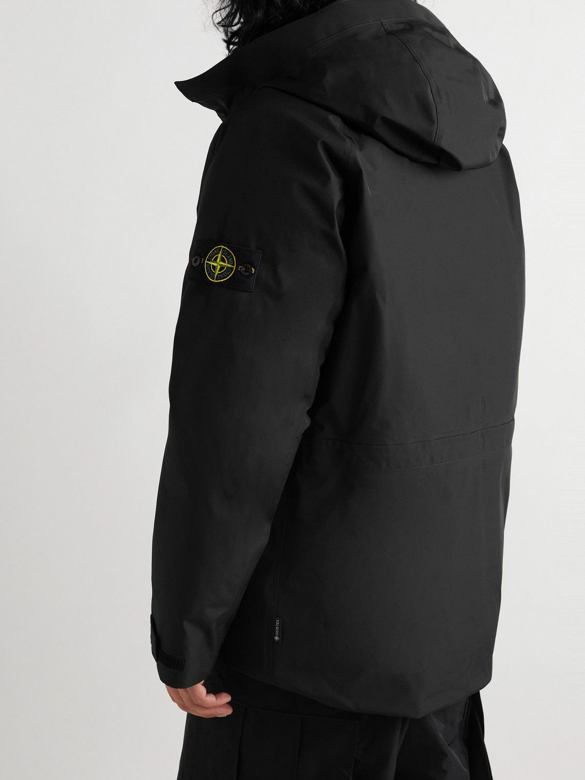 Stone Island - Logo-Appliquéd Recycled GORE-TEX® Hooded Down Jacket ...
