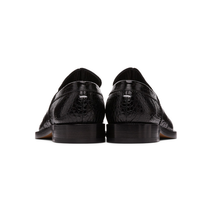 Maison Margiela Black Croc Tabi Loafers Maison Margiela