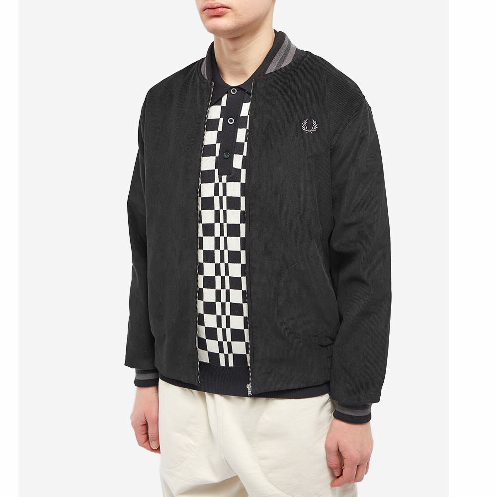 Fred Perry Authentic Men's Cord Bomber Jacket in Black Fred Perry Authentic