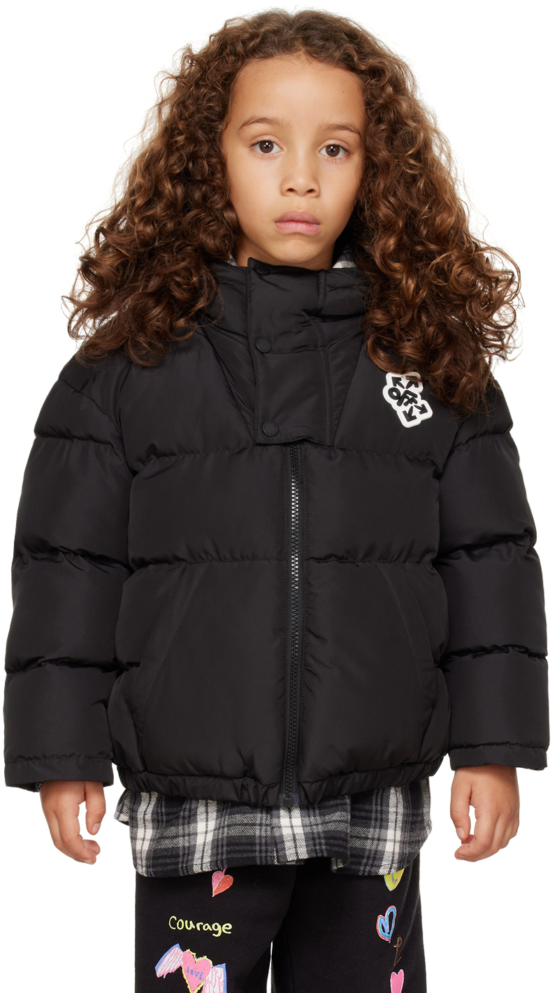 Off-White Kids Black Rounded Puffer Jacket Off-White