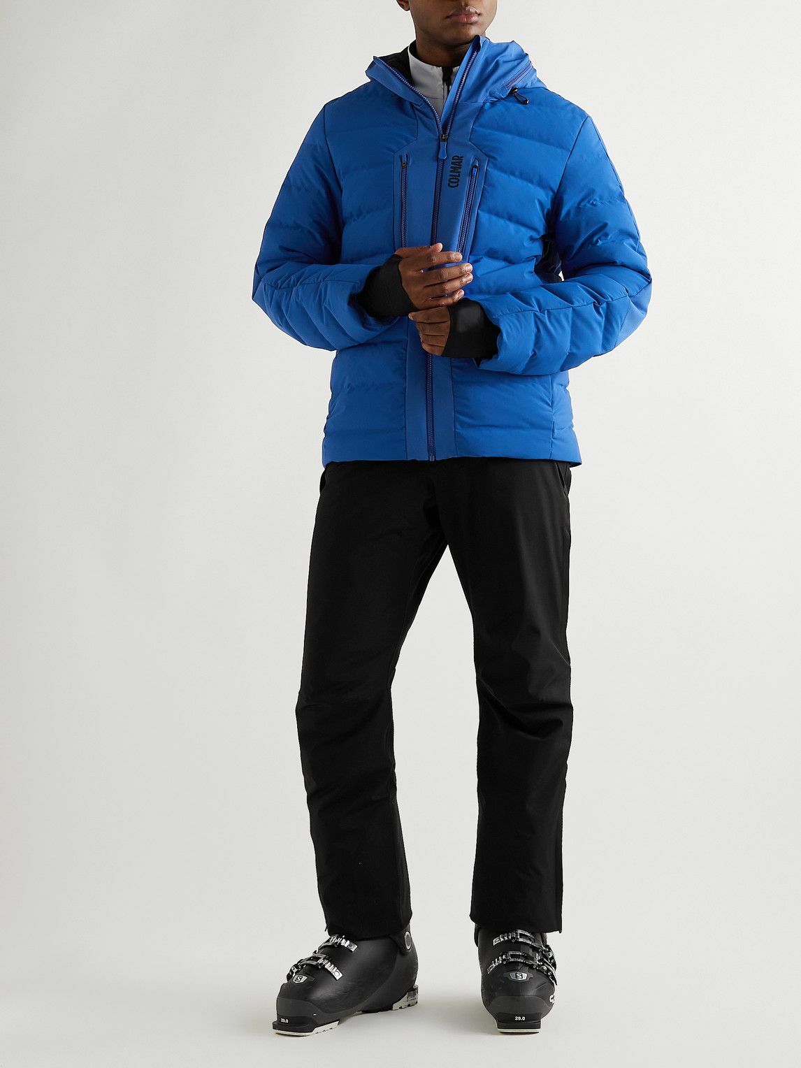 Colmar - Logo-Print Quilted Hooded Down Ski Jacket - Blue Colmar