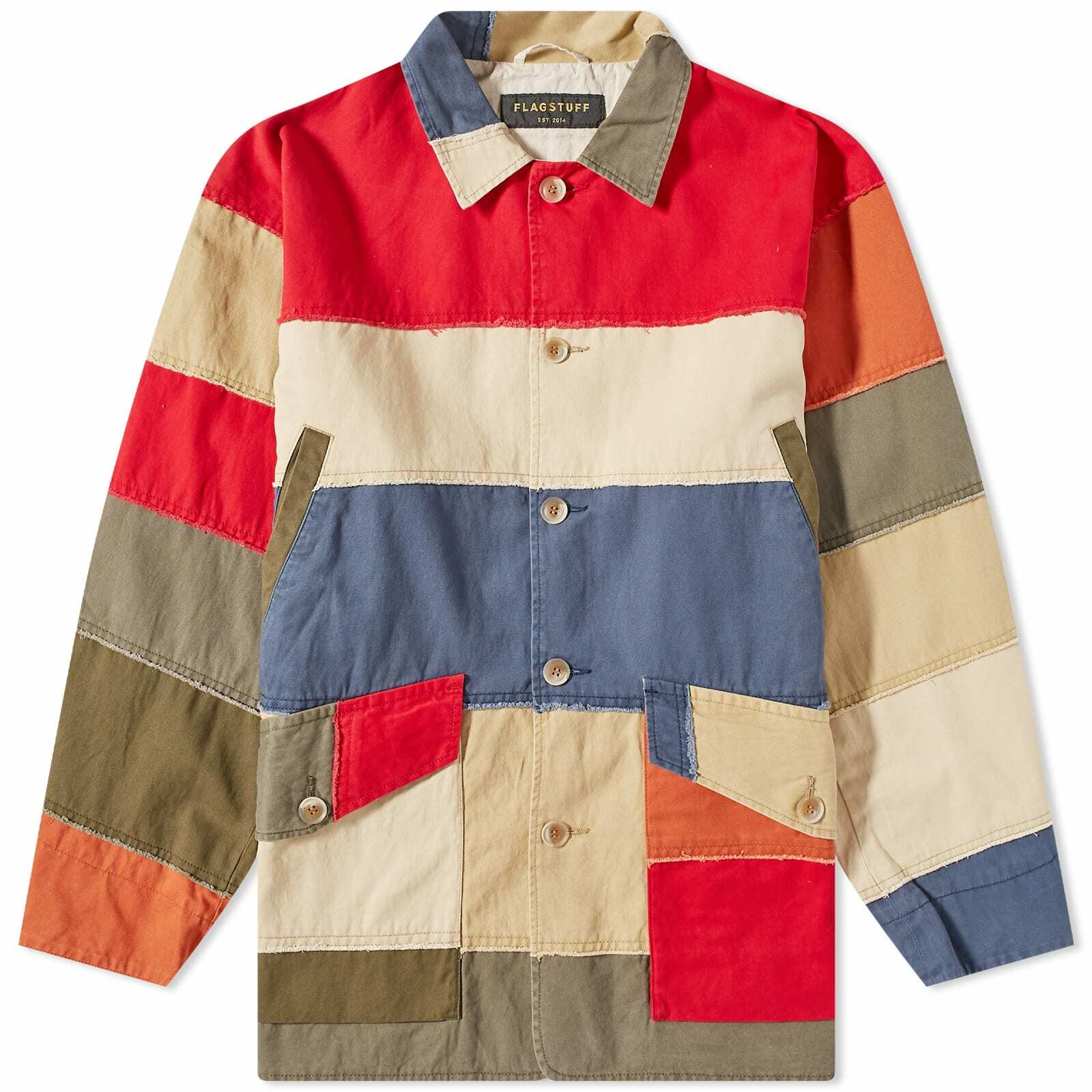 Flagstuff Men's Patch Work Safari Jacket in Multi Flagstuff
