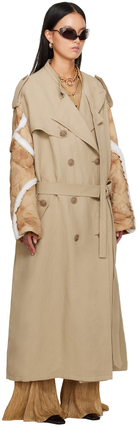 Acne Studios Beige Patchwork Trench Coat Acne Studios