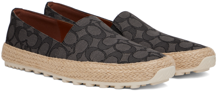 Coach 1941 Gray & Black Signature Jacquard Espadrilles Coach 1941