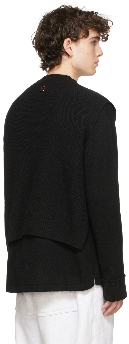 Wooyoungmi Black Double Layer Knit Sweater Wooyoungmi