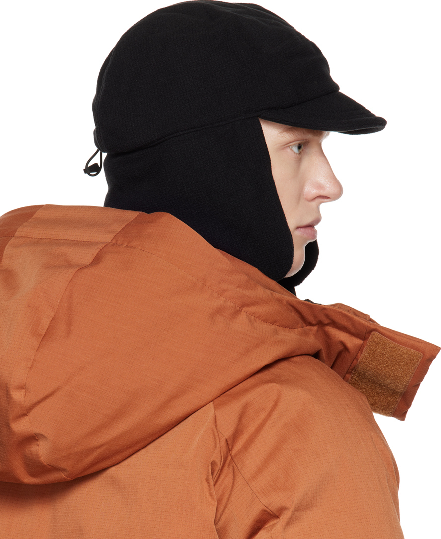 Snow Peak Black Grid Fleece Warm Cap Snow Peak