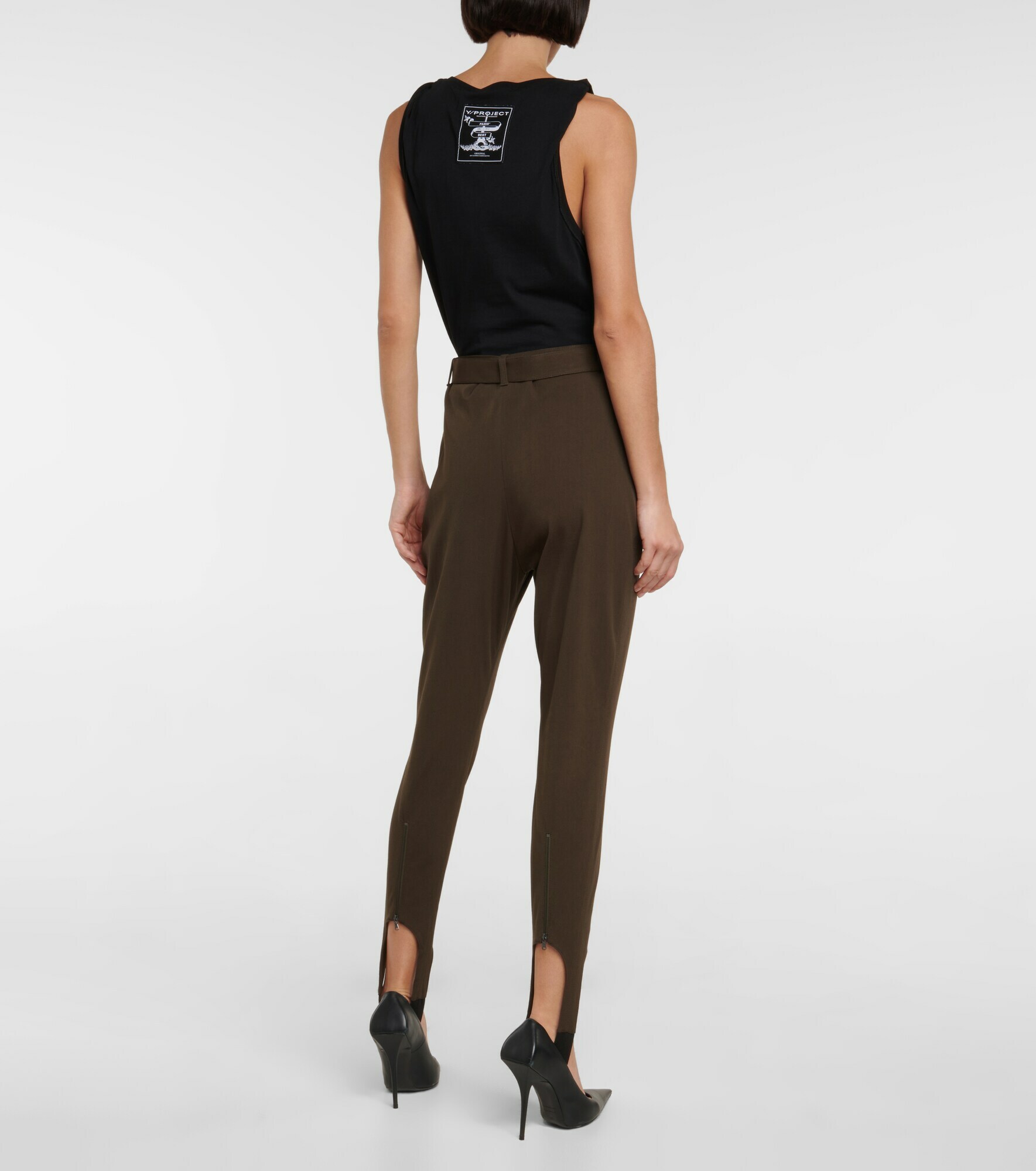 Y/Project - Belted high-rise stirrup pants Y/Project