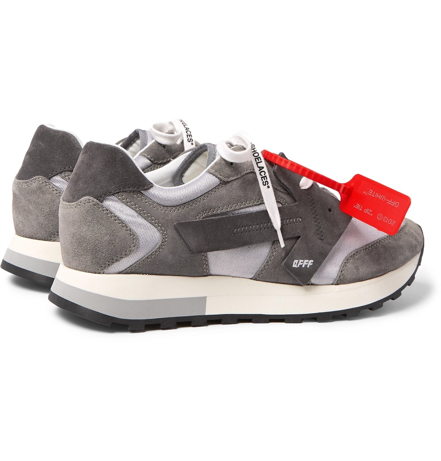 Off-White - Runner Suede and Shell Sneakers - Gray Off-White
