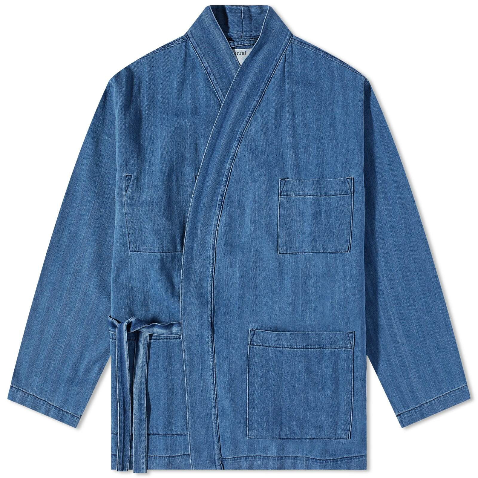Universal Works Men's Kyoto Work Jacket in Faded Indigo Universal Works