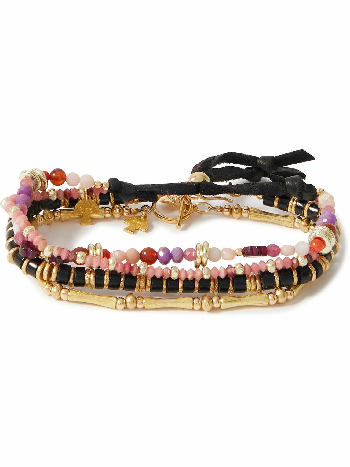 Peyote Bird - Andromeda Set of Three Gold and Cord Multi-Stone Stacked ...