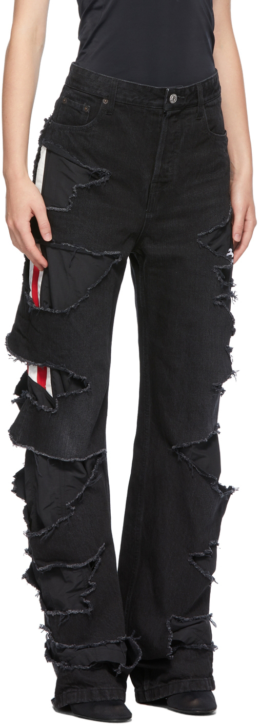Balenciaga Black Slashed Relaxed-Fit Jeans Balenciaga