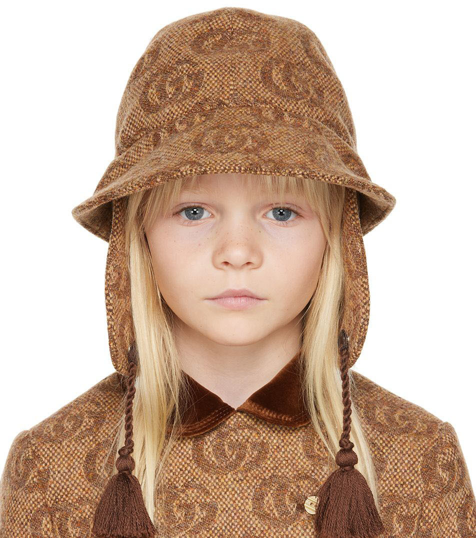 Gucci Kids Brown Double G Hat Gucci