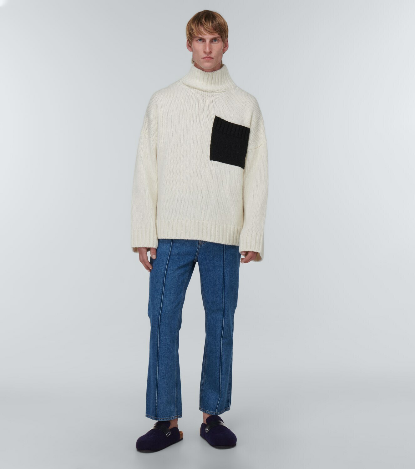 JW Anderson - Embroidered wool-blend slippers JW Anderson