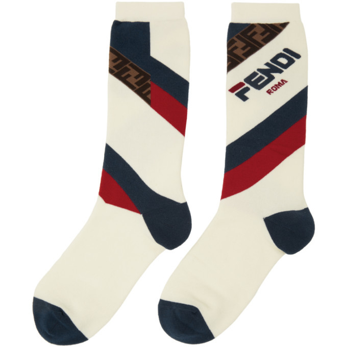 Fendi White Fendi Mania Socks Fendi