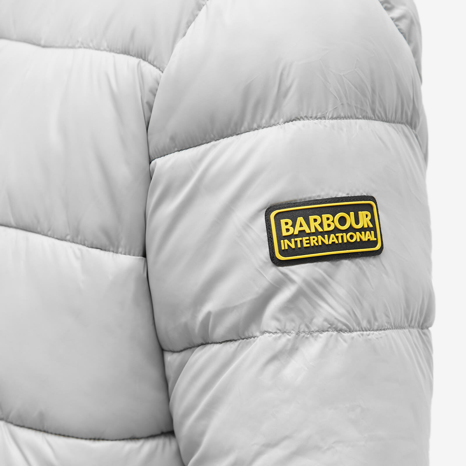 Barbour Men's International Bobber Quilt Jacket in Silver Ice Barbour