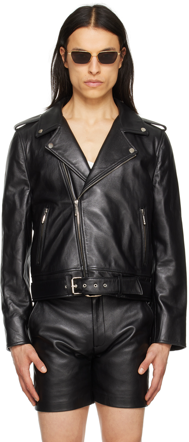 Ernest W. Baker Black Perfecto Leather Jacket Ernest W. Baker