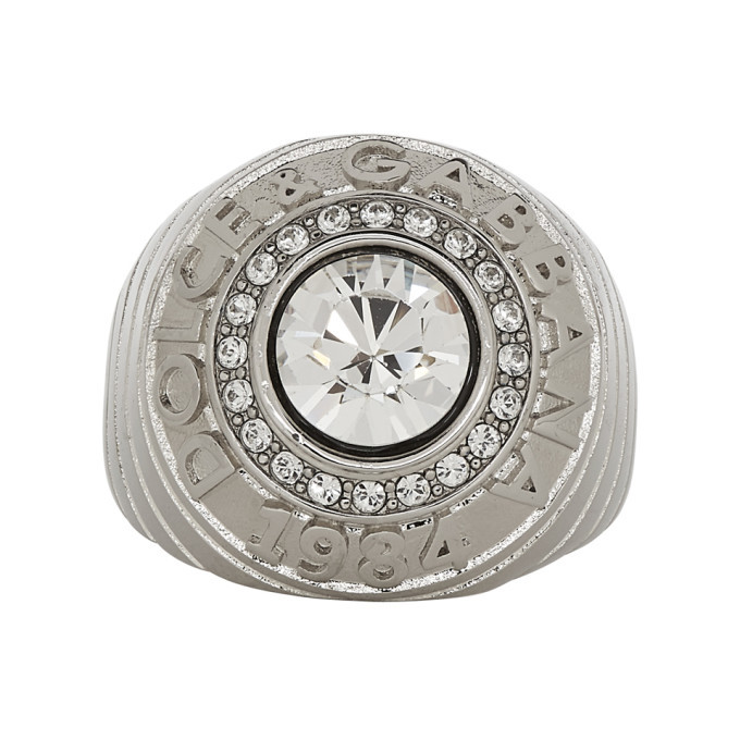 Dolce and Gabbana Silver Logo Ring Dolce & Gabbana