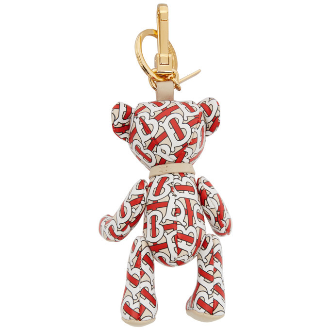 Burberry Red Leather Monogram Thomas Keychain Burberry