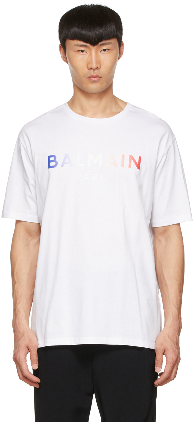 Balmain White Cotton T-Shirt Balmain