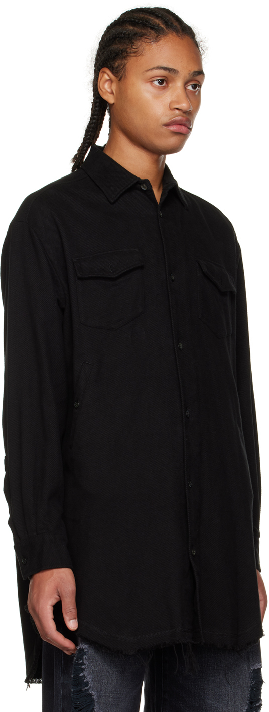 Undercover Black Frayed Shirt Undercover