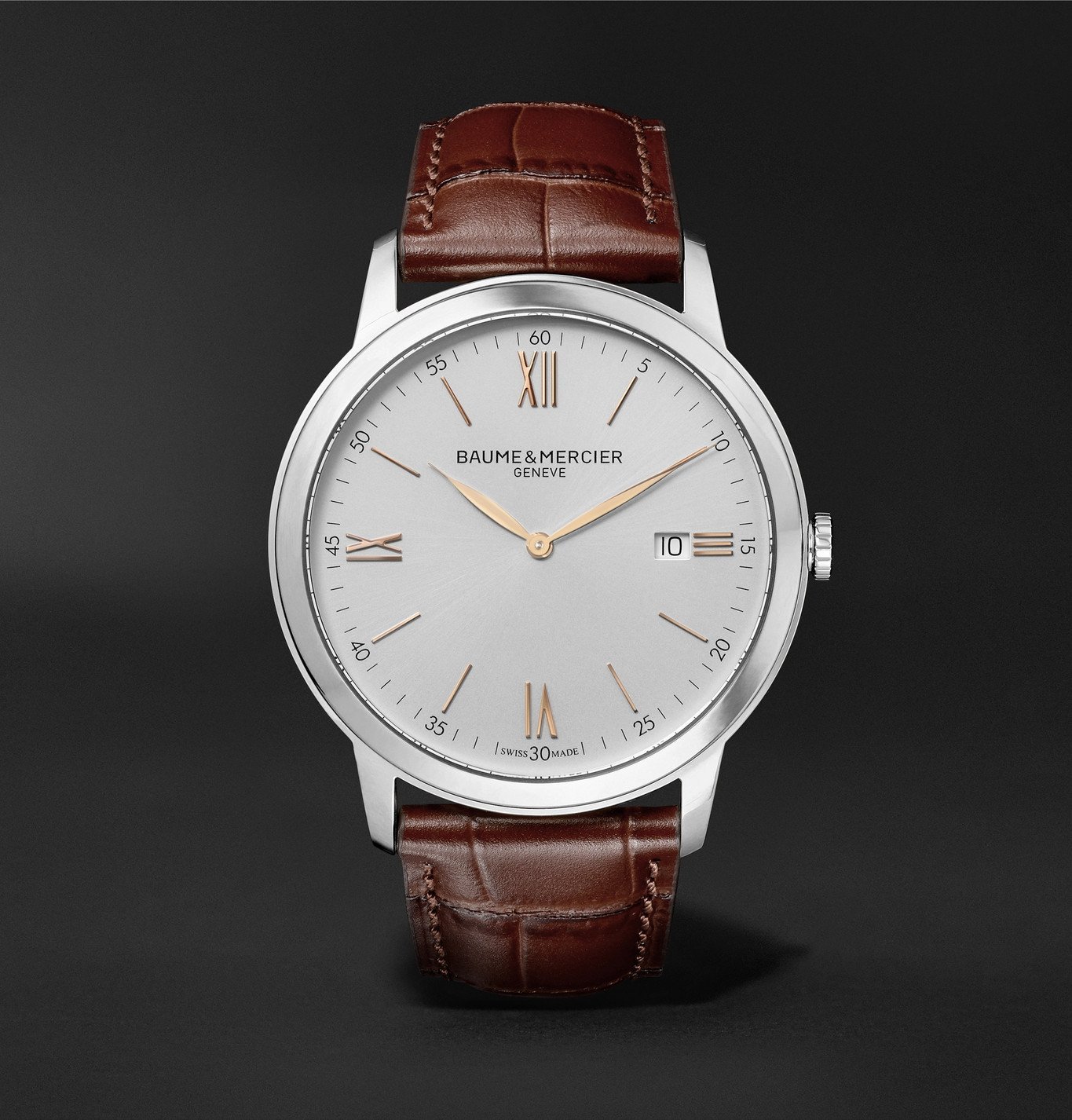 Baume & Mercier - Classima Quartz 42mm Stainless Steel and Croc-Effect ...