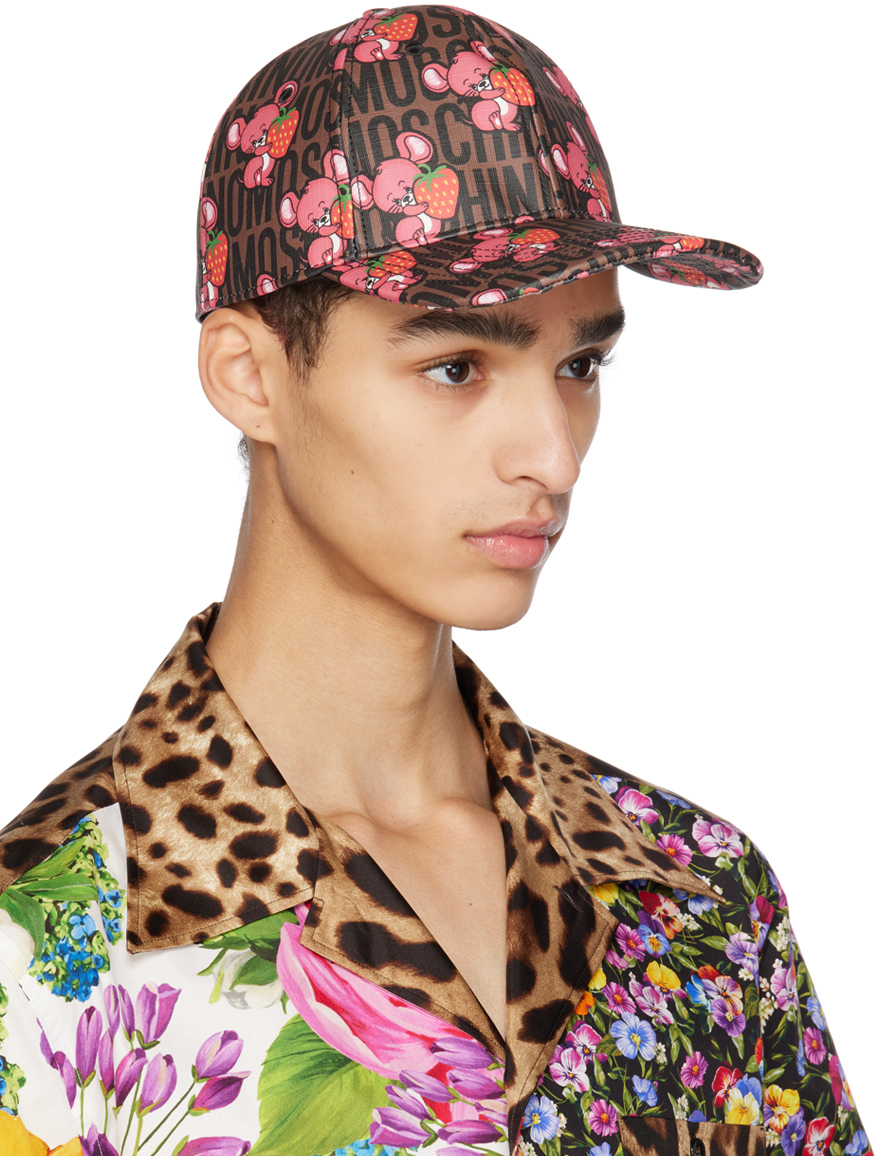 Moschino Brown Illustrated Animals Cap Moschino