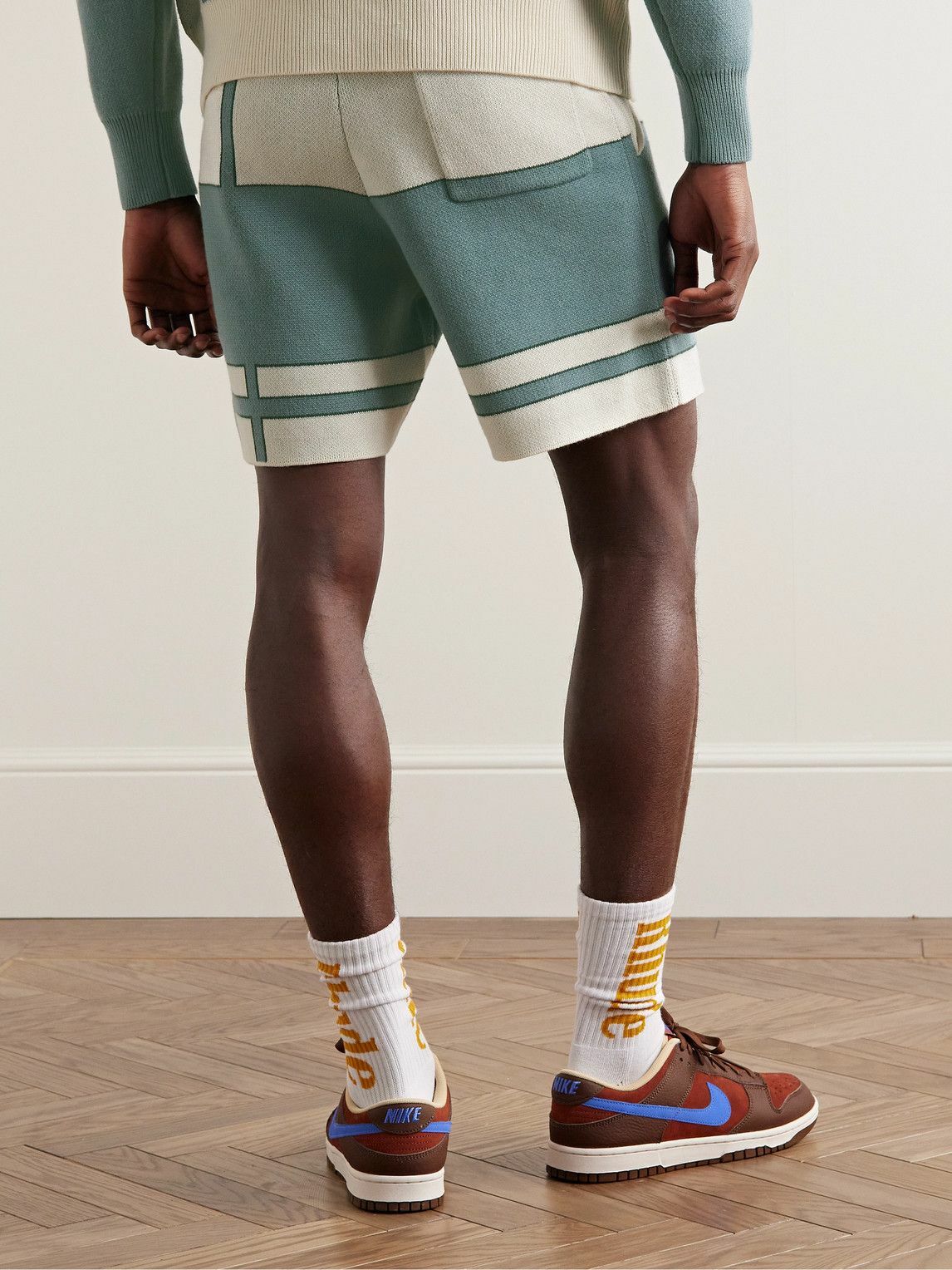 Rhude - Palm Pima Cotton and Cashmere-Blend Jacquard Shorts - Blue Rhude