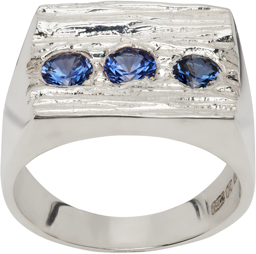 Bleue Burnham Silver & Blue Signet Ring Bleue Burnham