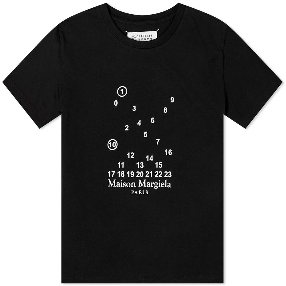 Maison Margiela Women's Fitted Numbers Logo T-Shirt in Black Maison ...