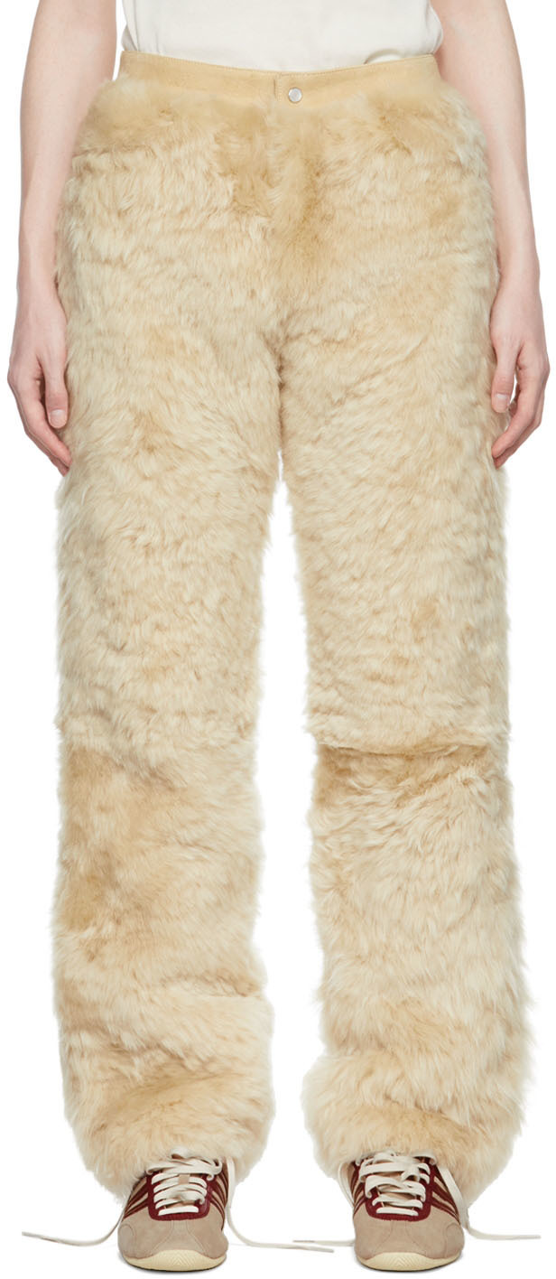 ERL Beige Shearling Trousers ERL