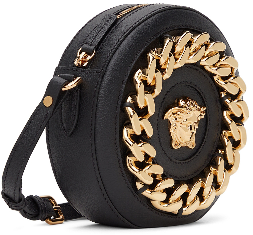 Versace Black 'La Medusa' Round Camera Bag Versace
